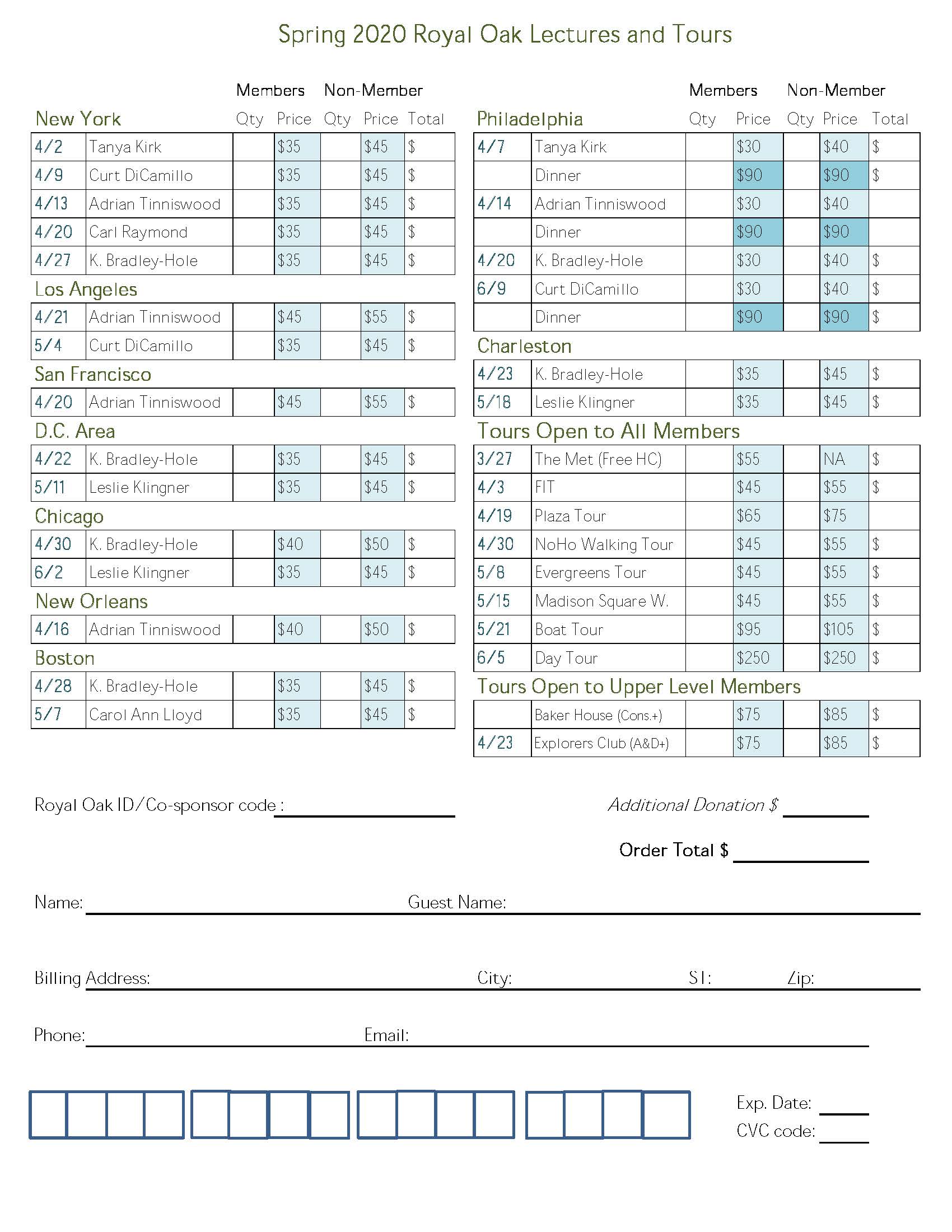 2020 Spring Events & Tours - The Royal Oak Foundation