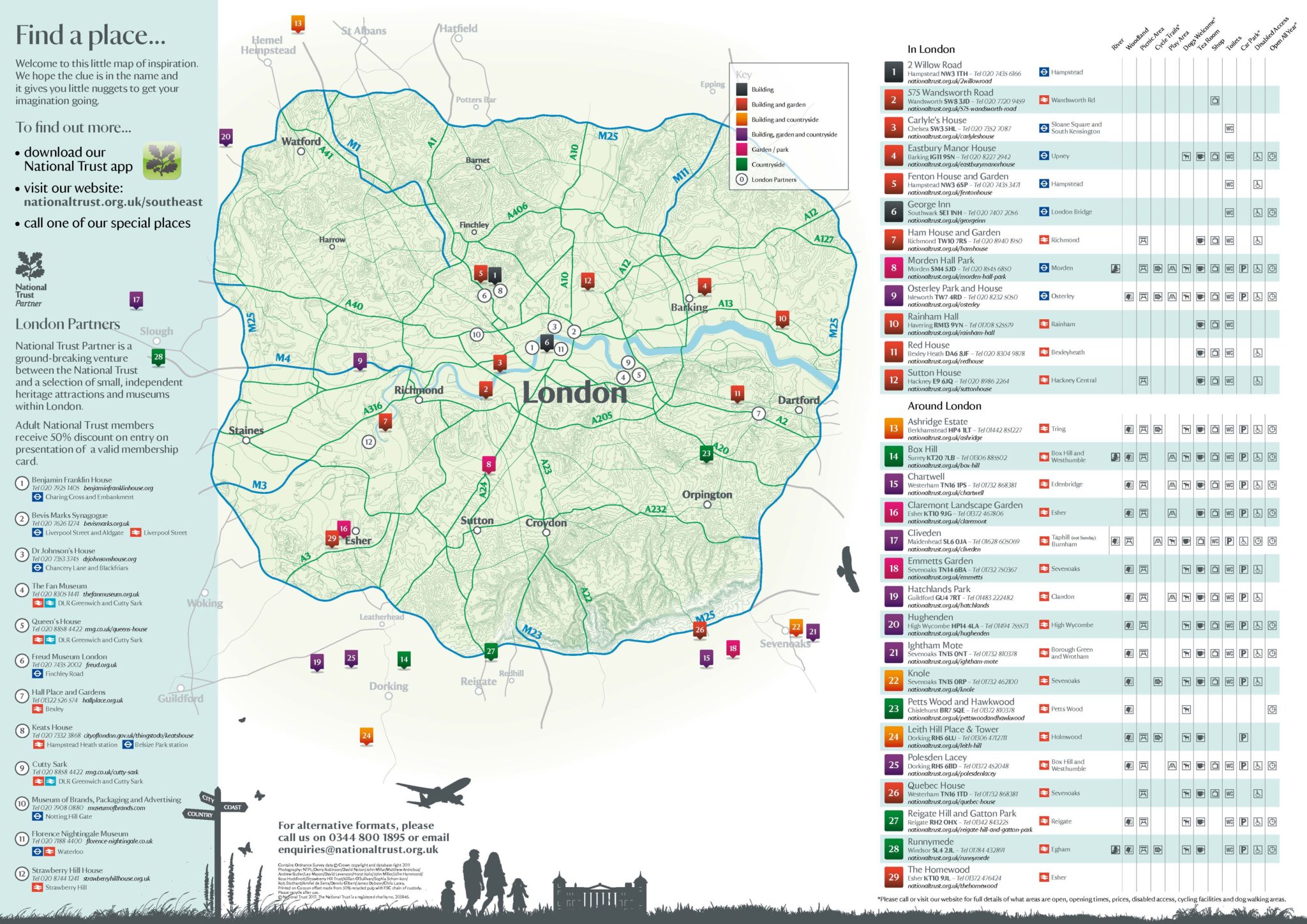 In and Around London Map - The Royal Oak Foundation